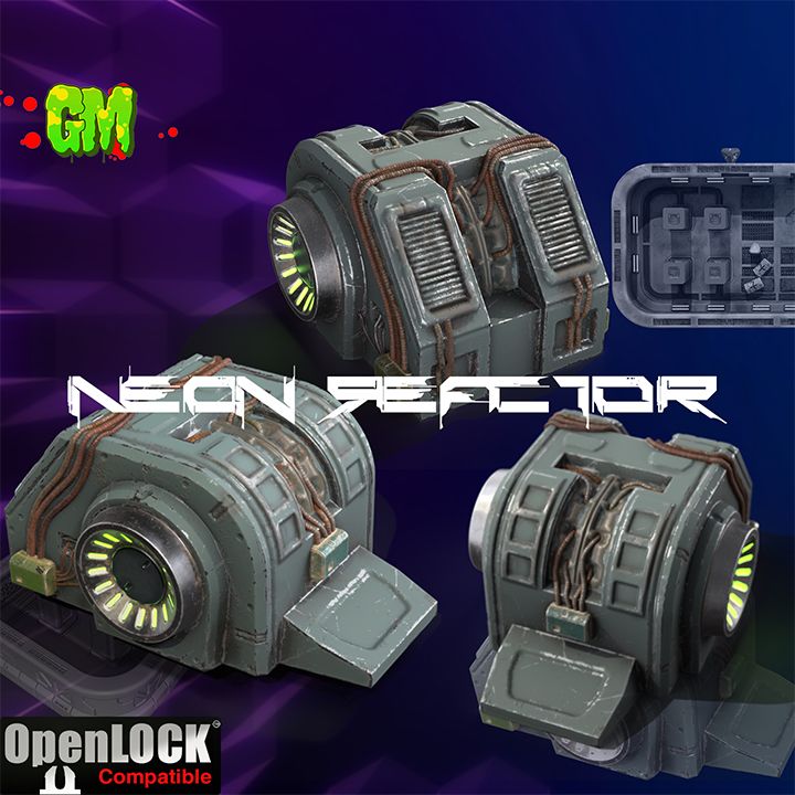3D Printable SCI-FI CYBERPUNK - NEON REACTOR FACILITY by GM